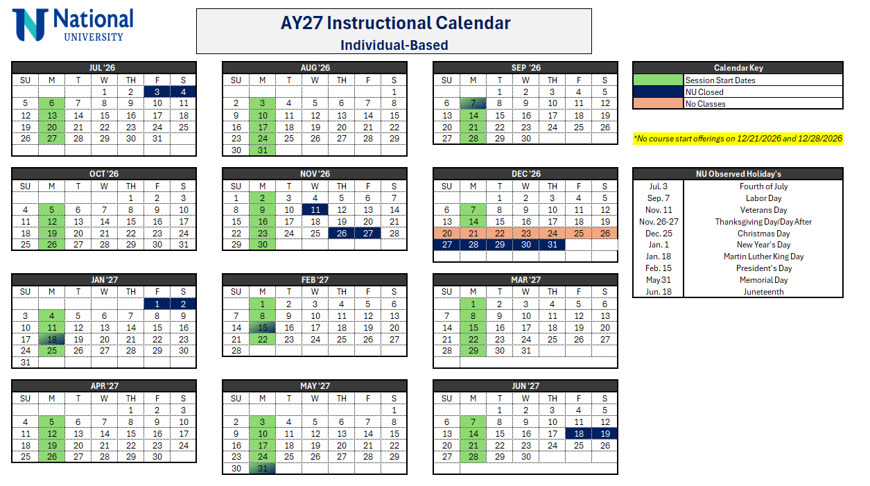 Academic Calendar - National University
