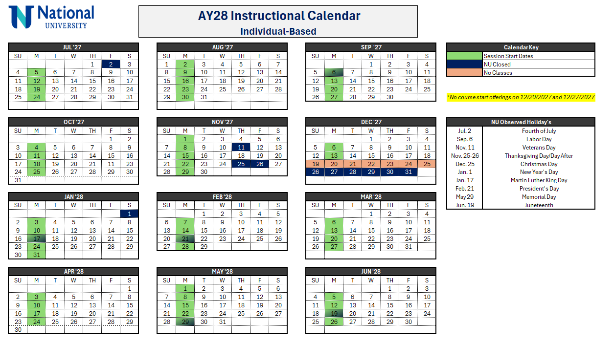 Academic Calendar - National University
